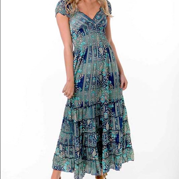 Cienna | Dresses | Rosa Dress Aqua Bloom By Cienna | Poshmark